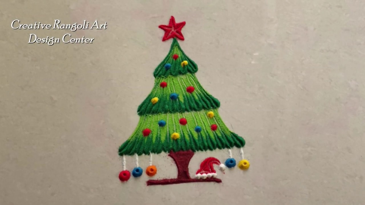 Christmas special rangoli designs by Trangoli | Christmas tree rangoli ...