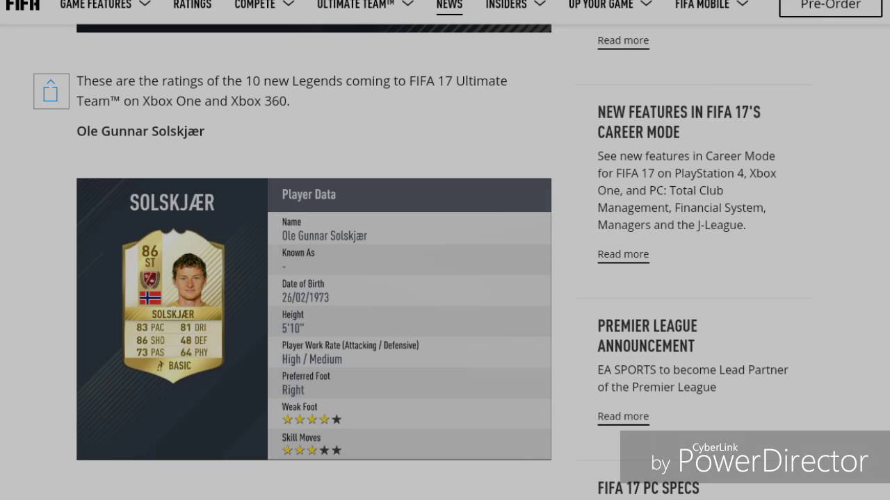 FIFA 17 NEW LEGEND RATINGS?! - YouTube