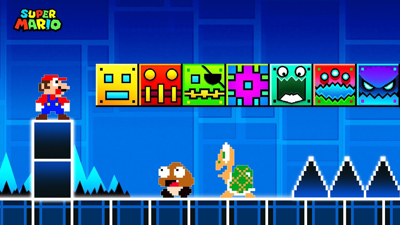 Super Mario Bros. But There Are MORE Custom Geometry Dash Blocks - YouTube