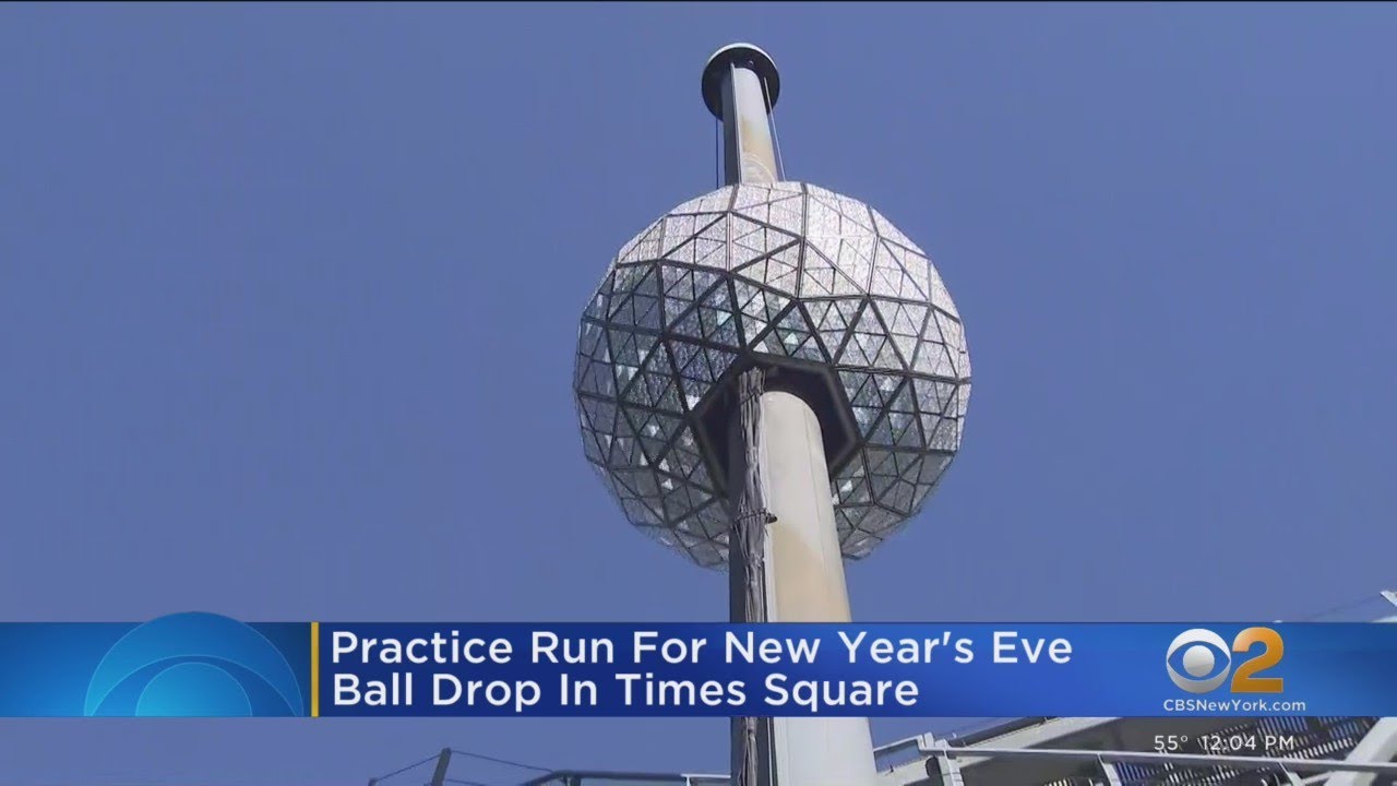 NYE ball takes practice run in Times Square - YouTube