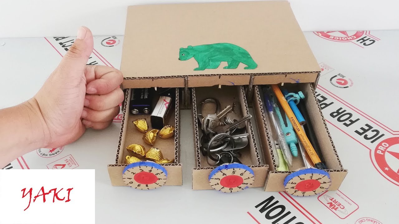 How to Make Personal Lock Box from Cardboard at Home - YouTube