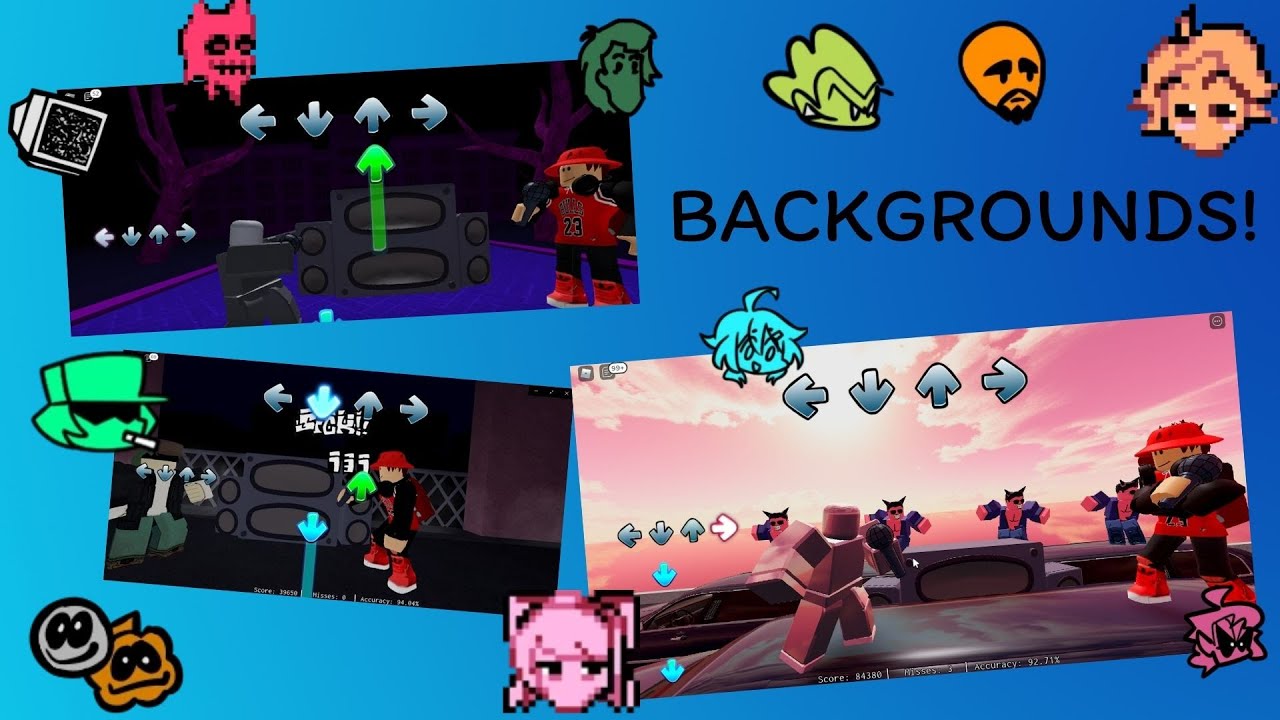 ALL BACKGROUNDS IN BASICALLY FNF REMIX - YouTube