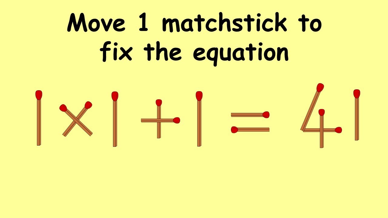 Fix 1x1+1=41 | Match Stick Puzzles #56 | Puzzles with Answer | Move ...