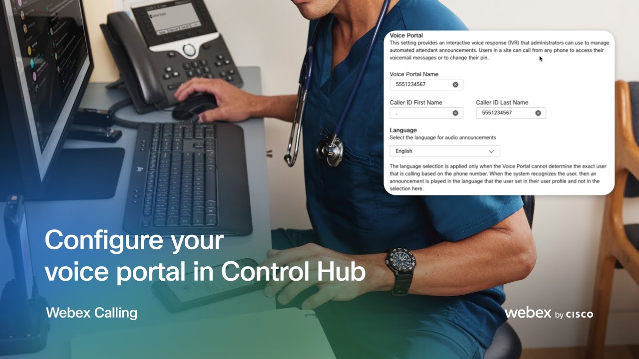 Configure your voice portal in Control Hub - YouTube