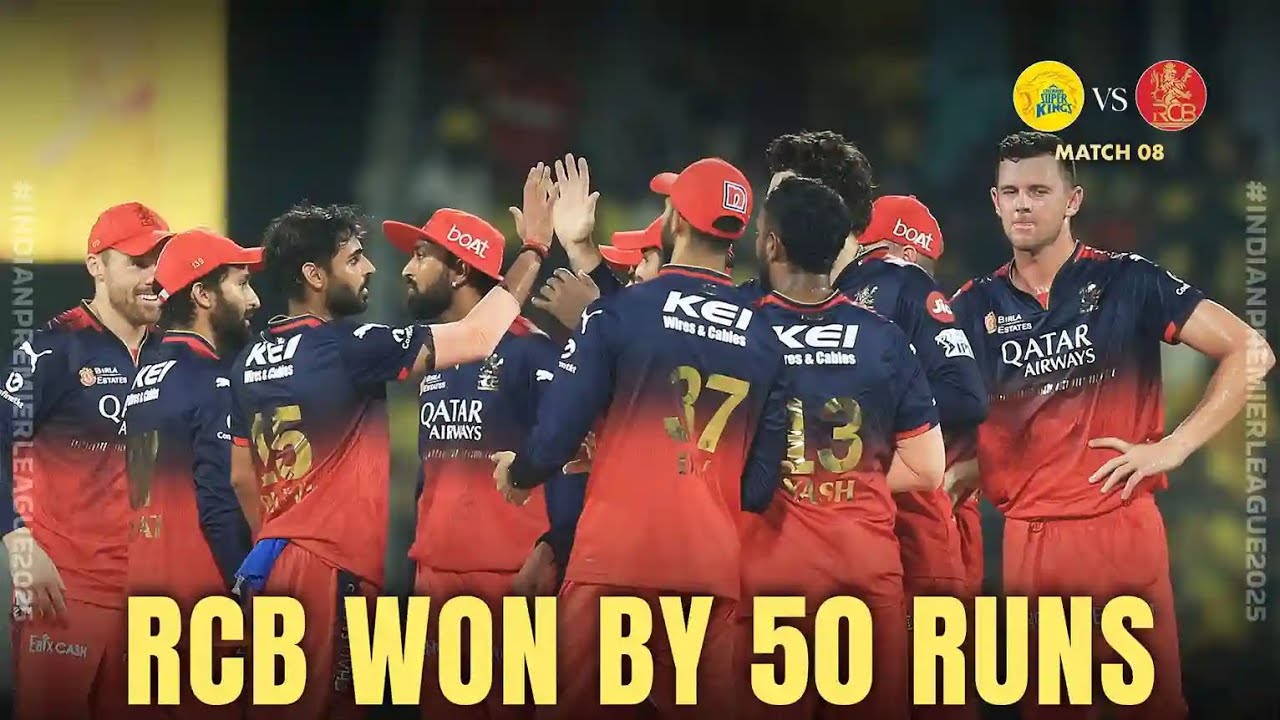Rcb chennai match ka scoreboard rcb won by 50 runs 😱 - YouTube