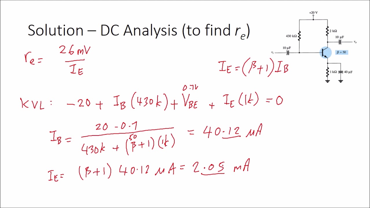 AC - Example Emitter Bias Bypass - YouTube