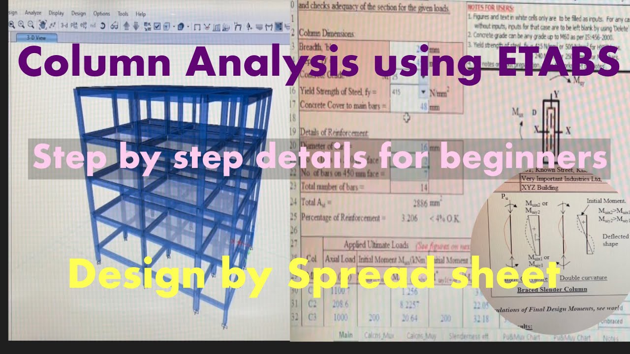 Column design using ETABS| Column design for Beginners | Manual design ...