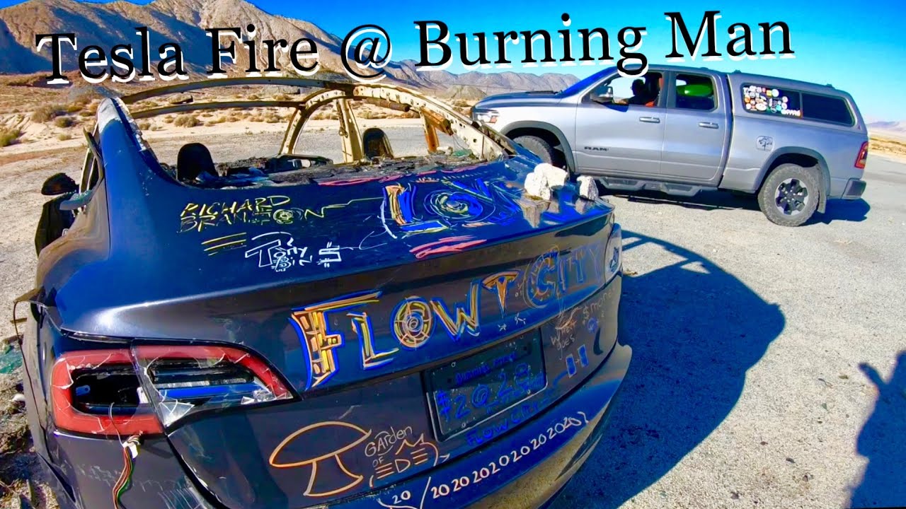 Tesla Fire @ Burning Man & Clean up of Black Rock Playa - YouTube