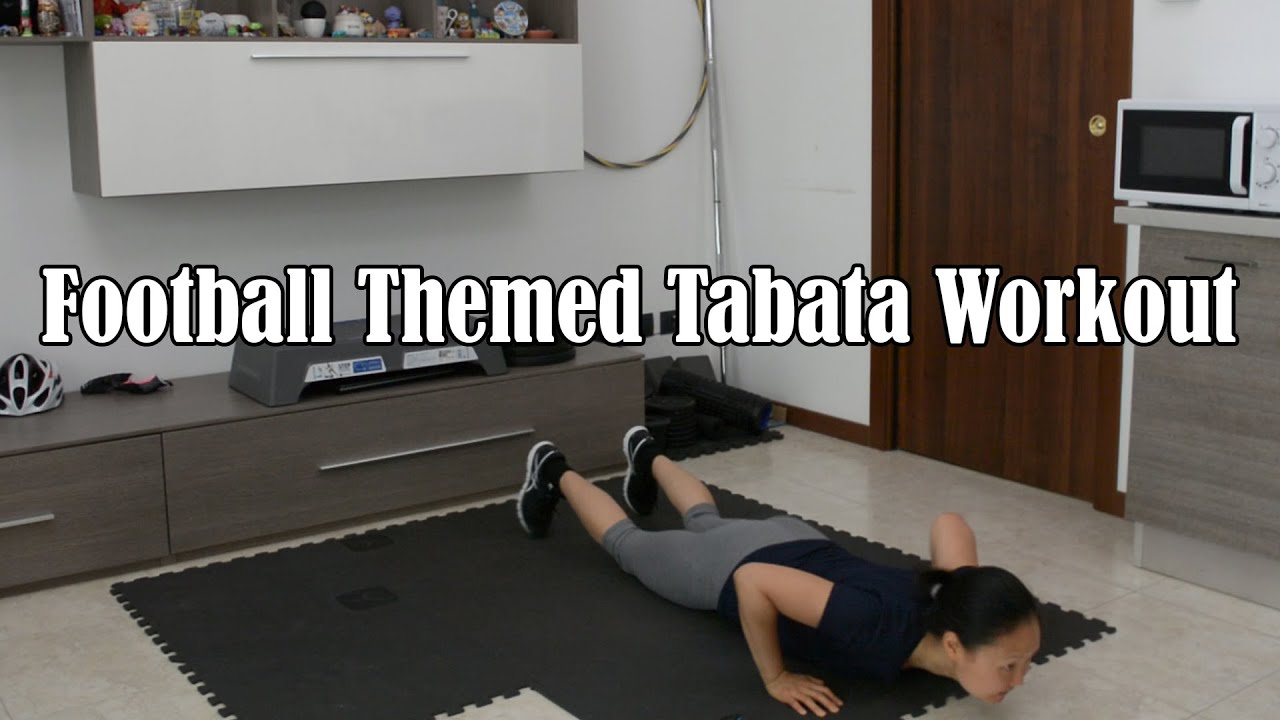 Football Themed Intense Tabata Training - lots of shuffles - YouTube