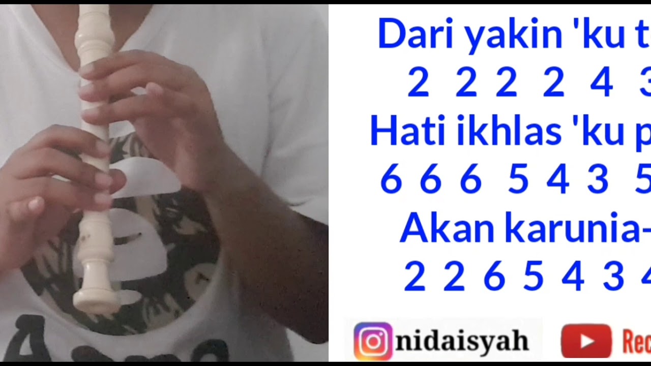 Not Angka Rekorder Lagu Syukur | Tutorial Main Rekorder Lagu Wajib ...