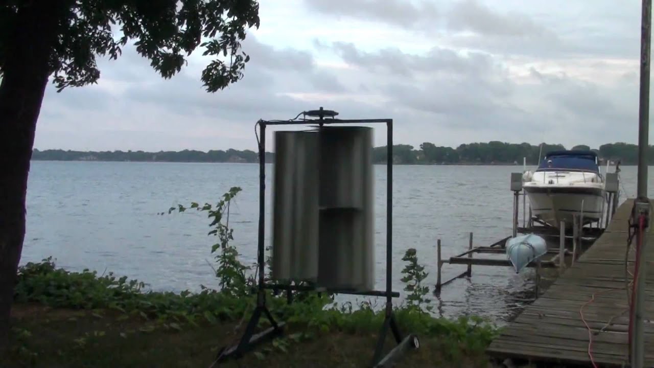 two blade turbine running in about 10 mph wind. - YouTube