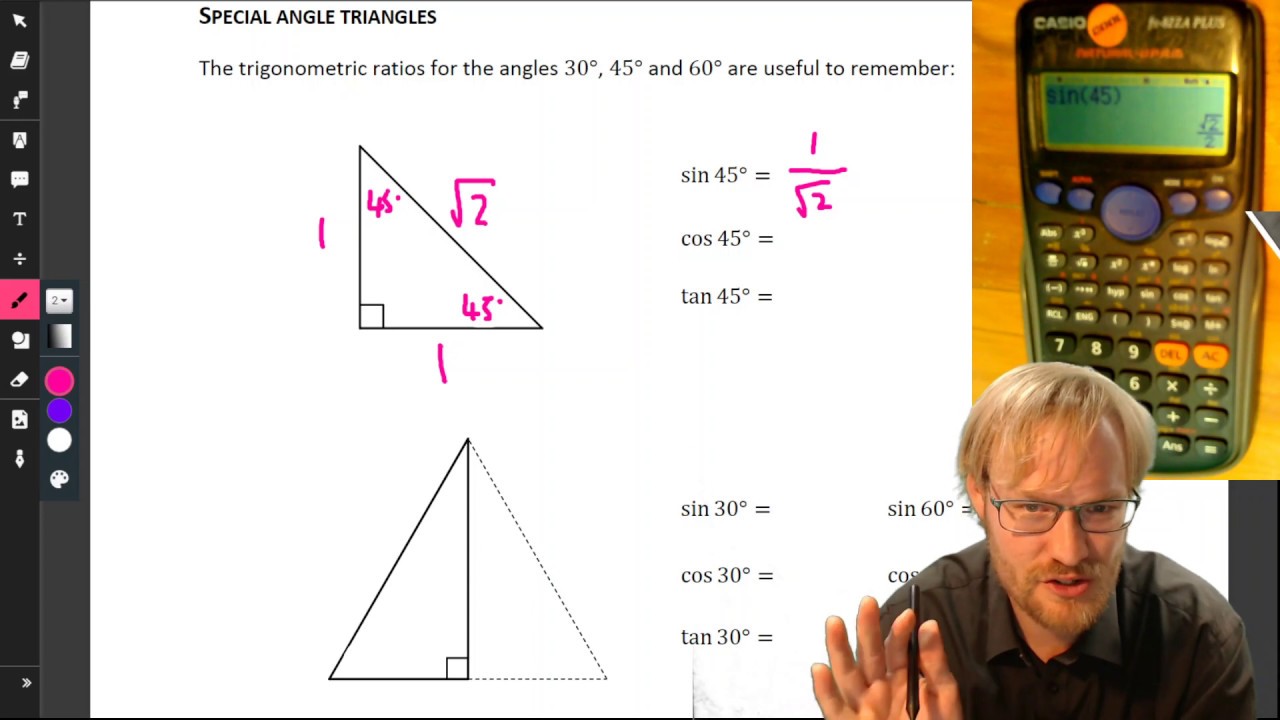 Grade 10 Maths BE 2020 Trig special angles - YouTube