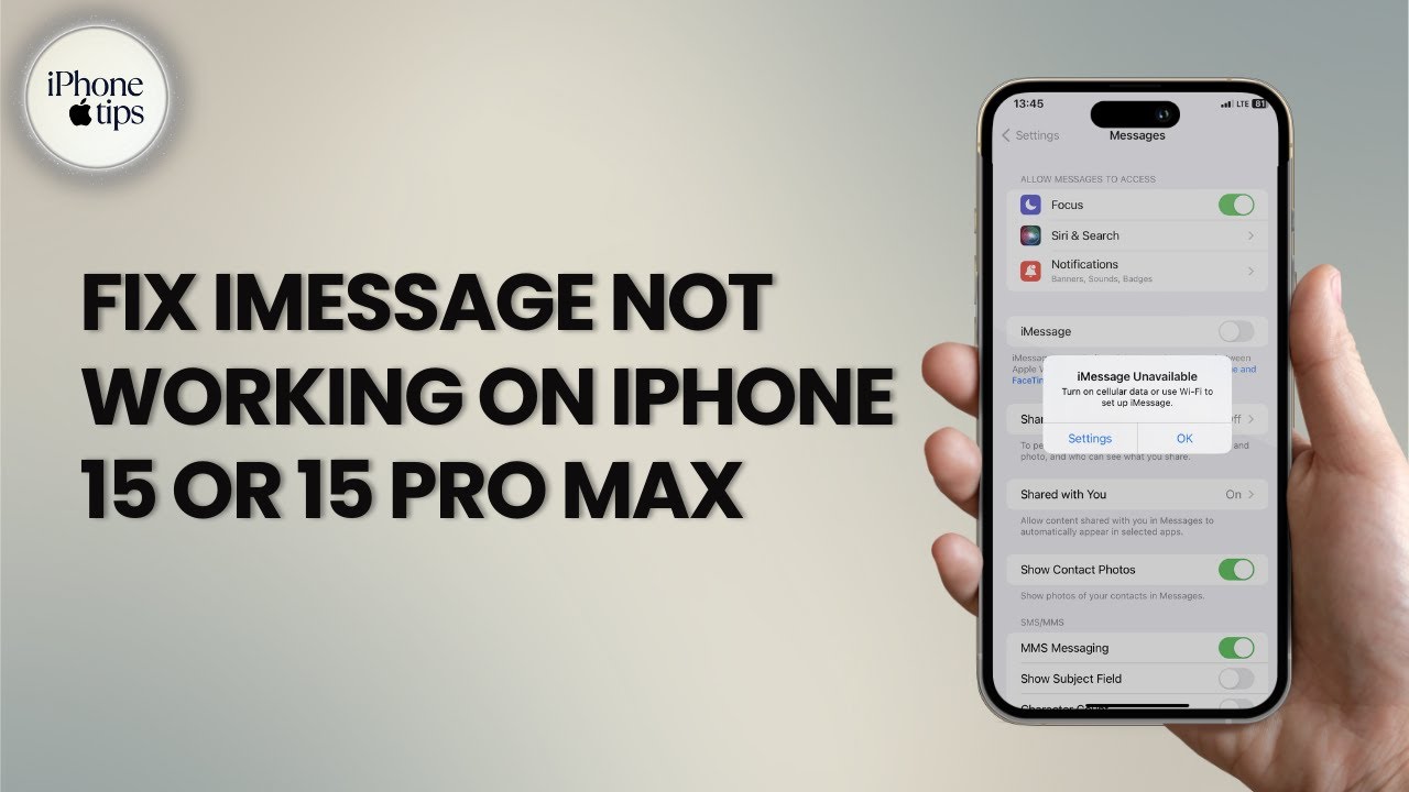 How To Fix iPhone 15 , 15 Pro Max iMessage Not Working - YouTube
