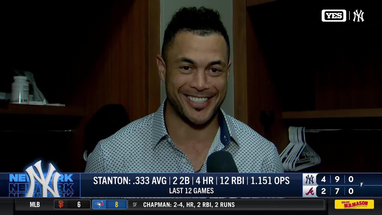 Giancarlo Stanton after Yankees' win - YouTube