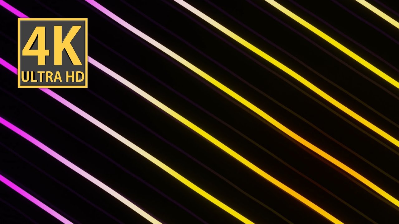 VJ LOOP NEON Pink Yellow Abstract Background Video Simple Lines Pattern 4k Screensaver for TV 10 ...