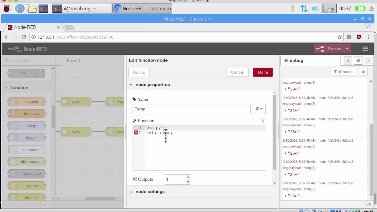 Ejemplo de NodeRed Dashboard en Raspberry Pi - YouTube