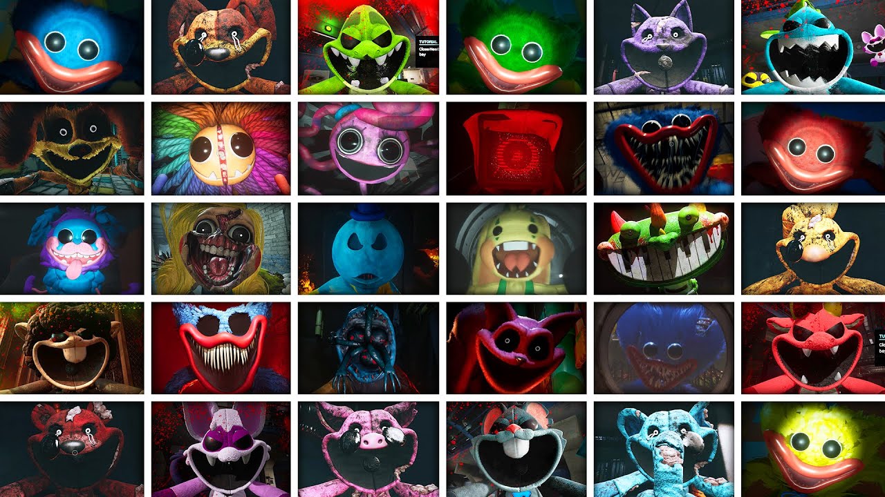 Poppy Playtime: Chapter 1 to 4 - All JumpScares - YouTube