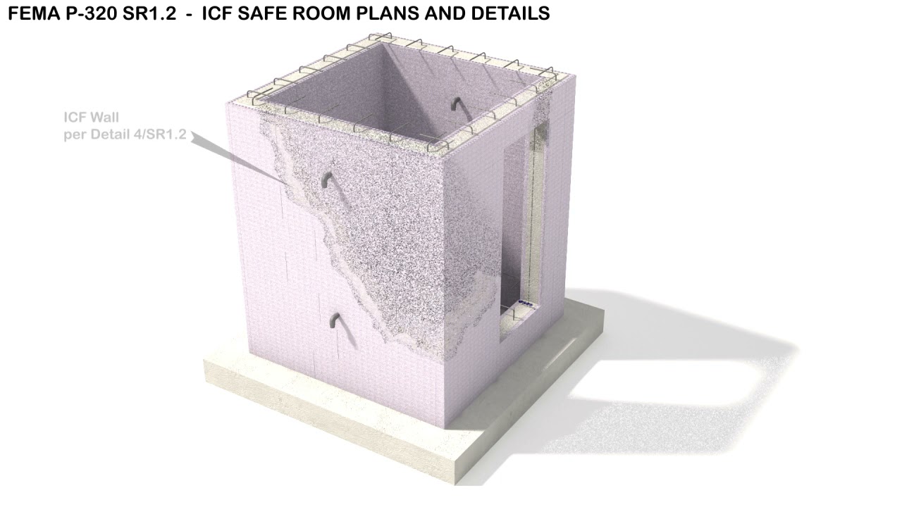 FEMA P-320 (2021) ICF Safe Room Animation - YouTube