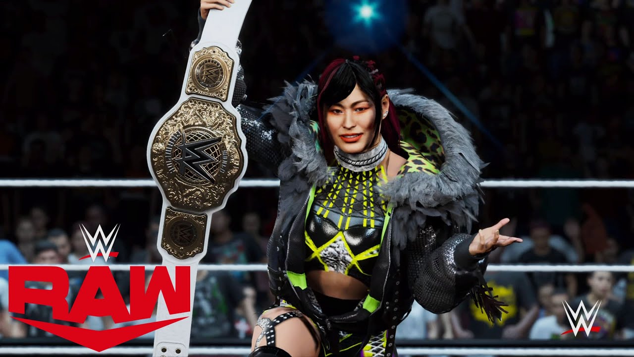 WWE 2K24 RAW IYO SKY CELEBRATES HER TITLE WIN - YouTube