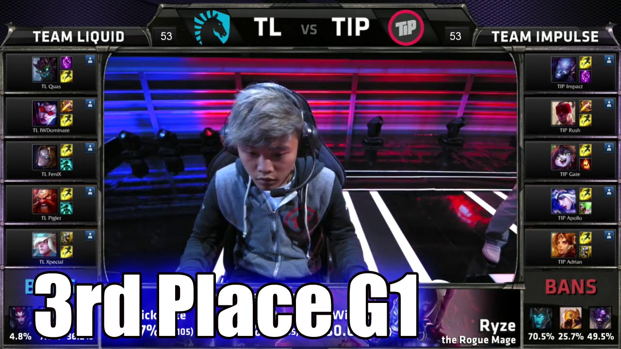 Liquid vs Impulse | Game 1 3rd Place Decider S5 NA LCS Summer 2015 ...