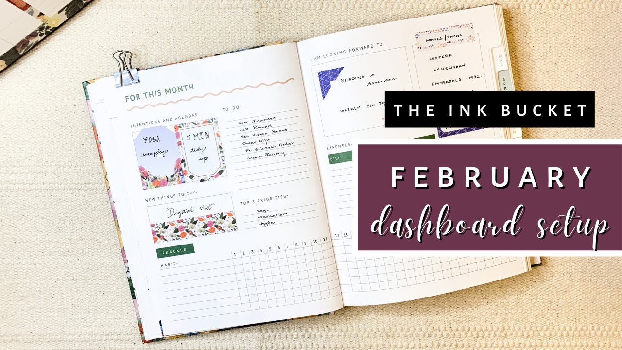 February 2022 Dashboard Setup | Ink Bucket Planner 2022 Setup | Sanjana ...