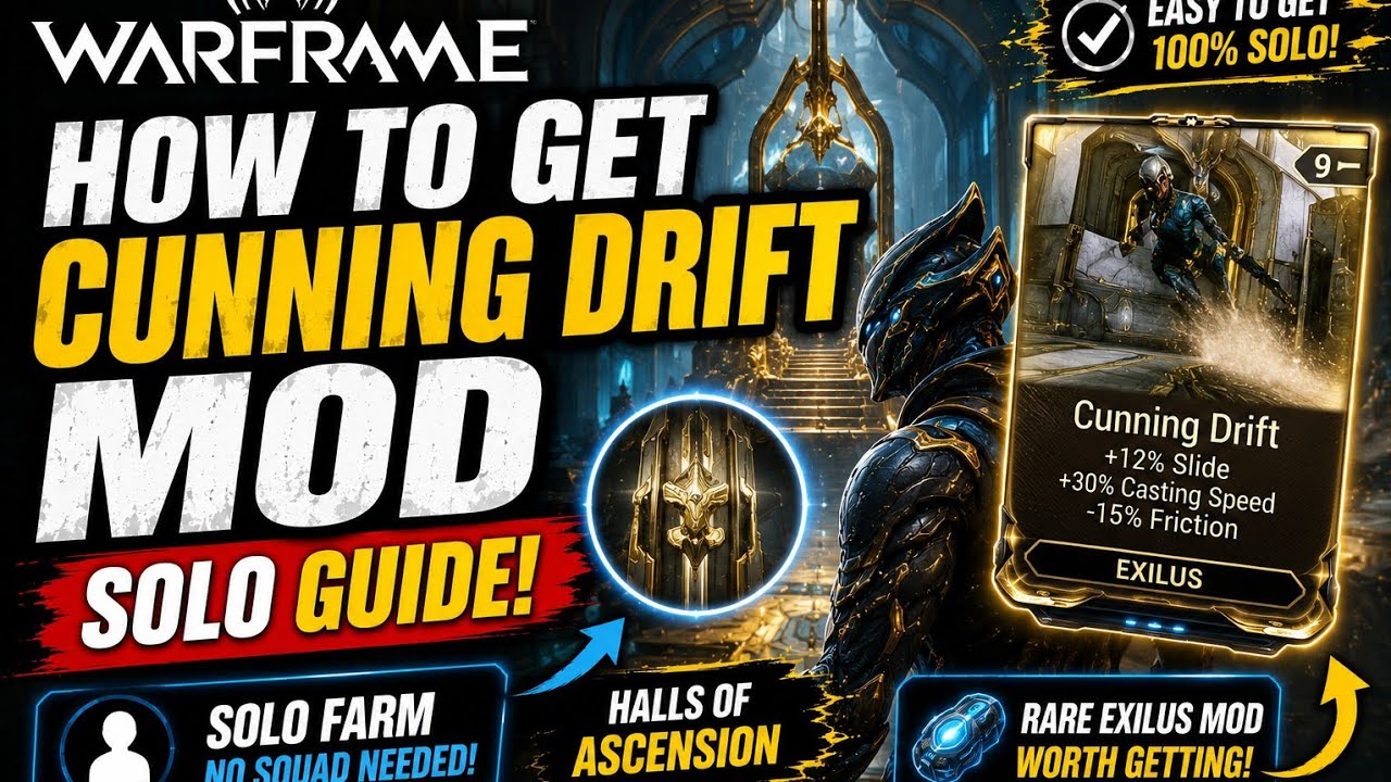 Warframe How to Get Cunning Drift Mod SOLO - Halls of Ascension - YouTube