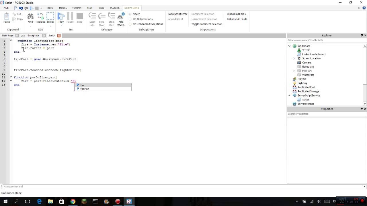 How to script a Working Fire and water | Roblox - YouTube