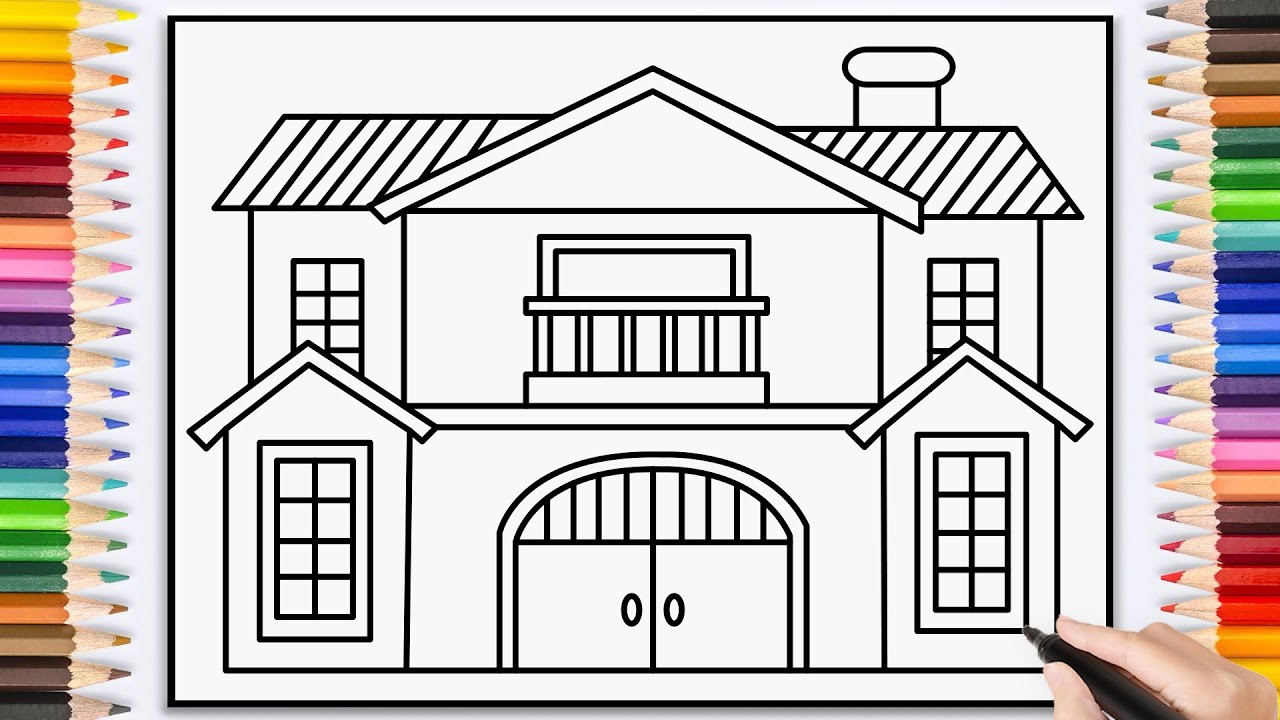 How to Draw Simple Luxury House Easy Step by Step Drawing Animation ...