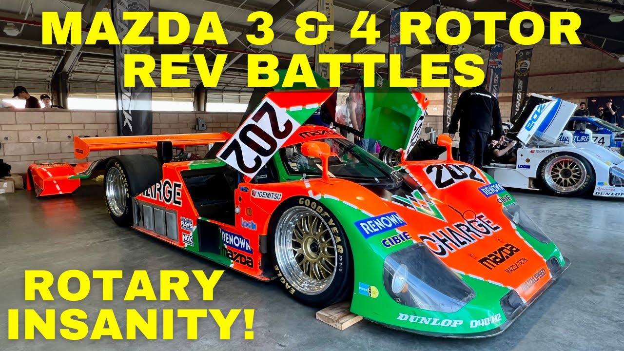 4 ROTOR REV BATTLE of Le Mans Race Cars vs 3 ROTOR Drag Car with 2 Step ...