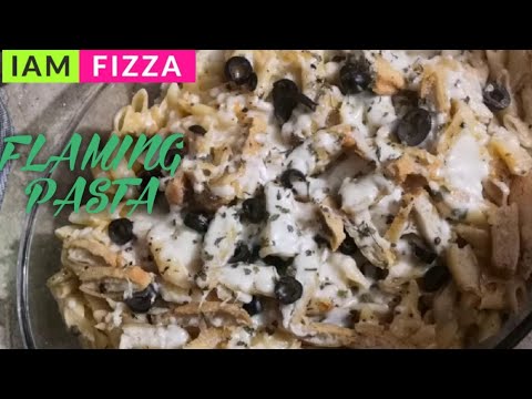 How to make flaming pasta with white sauce - YouTube