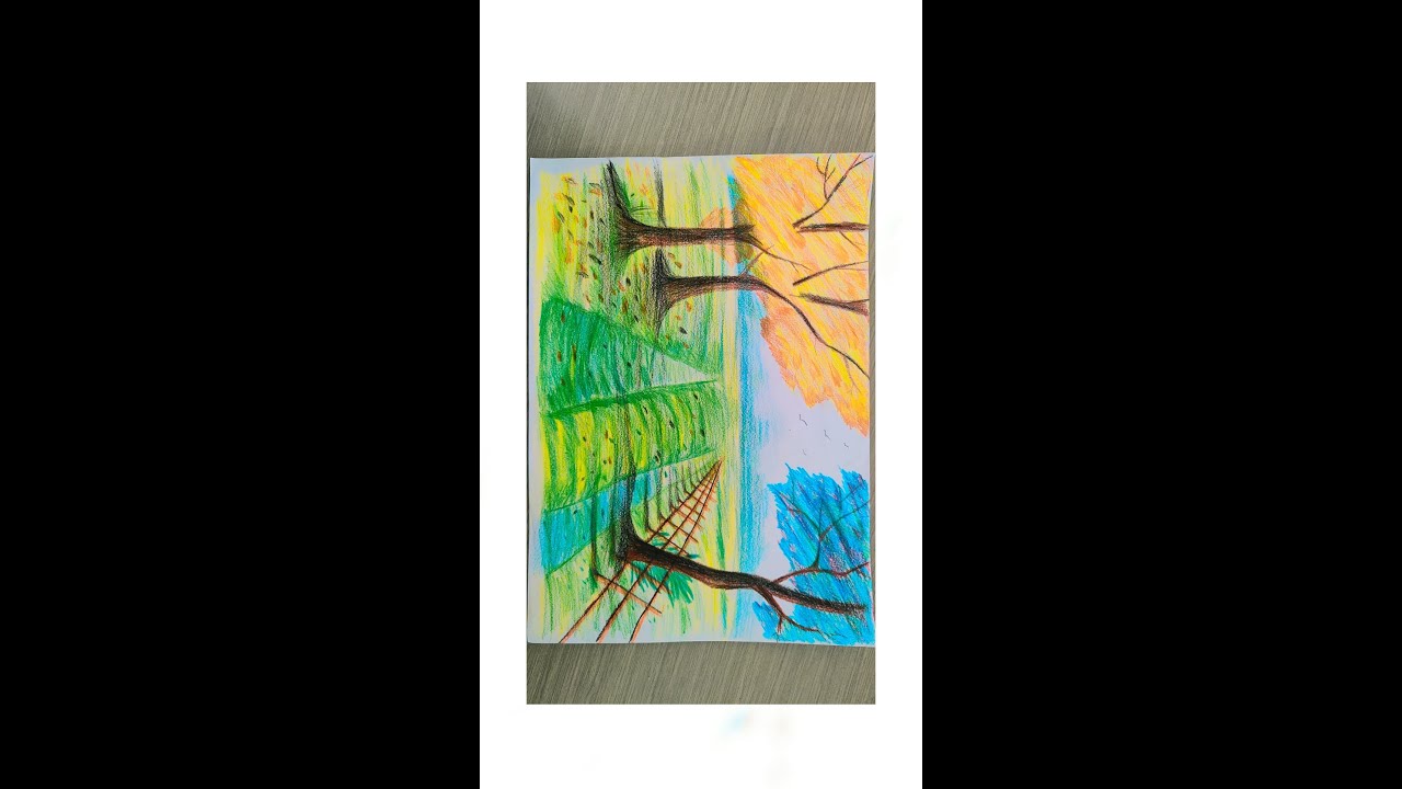 How To Draw Beautiful Morning Scenery With Colored Pencils || Nature ...
