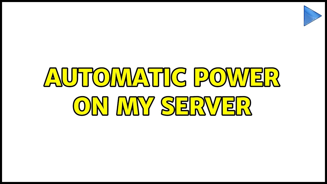 Automatic power on my server - YouTube