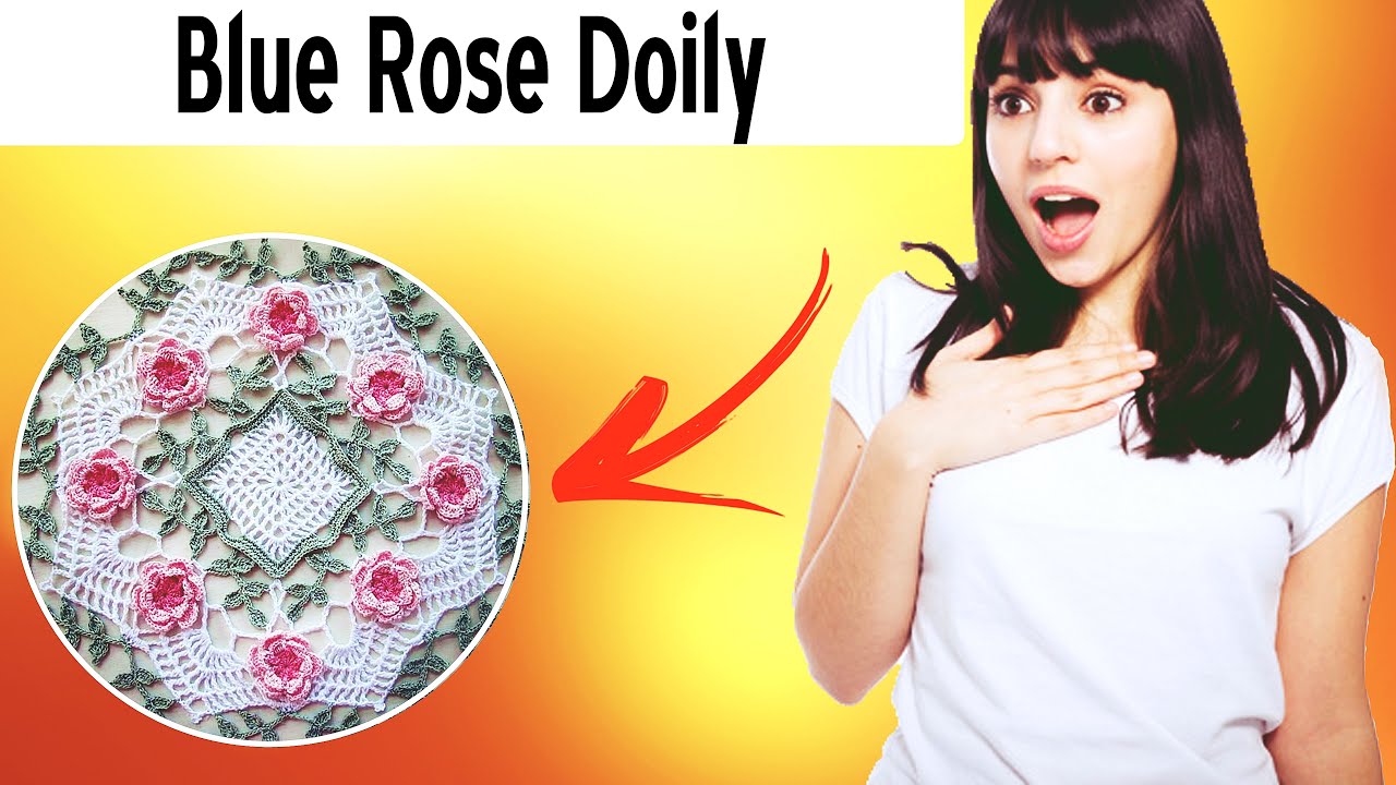Blue Rose Doily - How To make this amazing crochet - YouTube