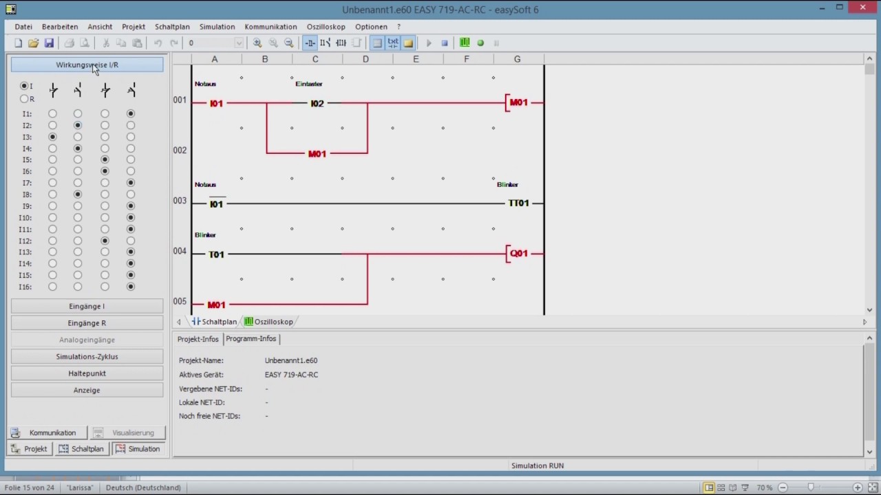 Blinkend mit der EASY programmieren - YouTube