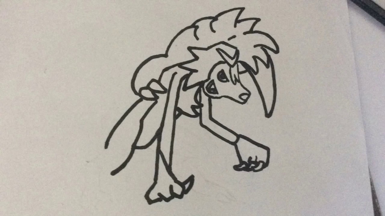 How to draw Lycanroc midnight form - YouTube