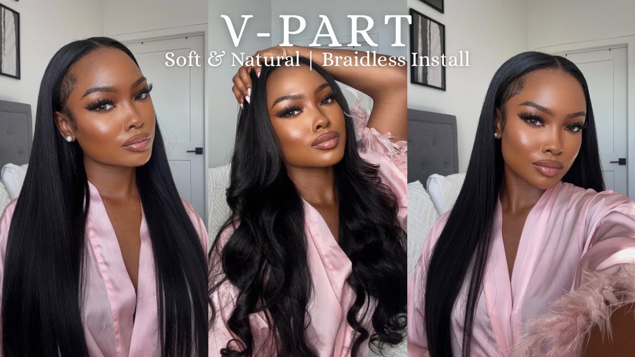 🔥It's Giving NATURAL! Beginner Friendly Drawstring V-Part Yaki Wig ...