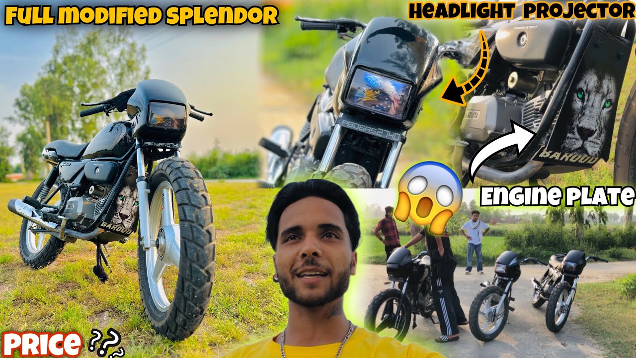 Full Modified Splendor🔥 || Eagle🦅 Headlight Projector😱 || Price ...