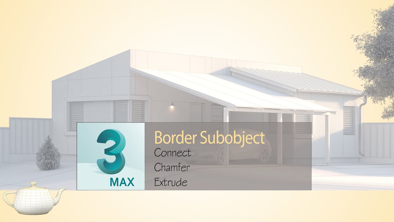 3ds Max Border Subobject 3. - Connect - Chamfer - Extrude - YouTube