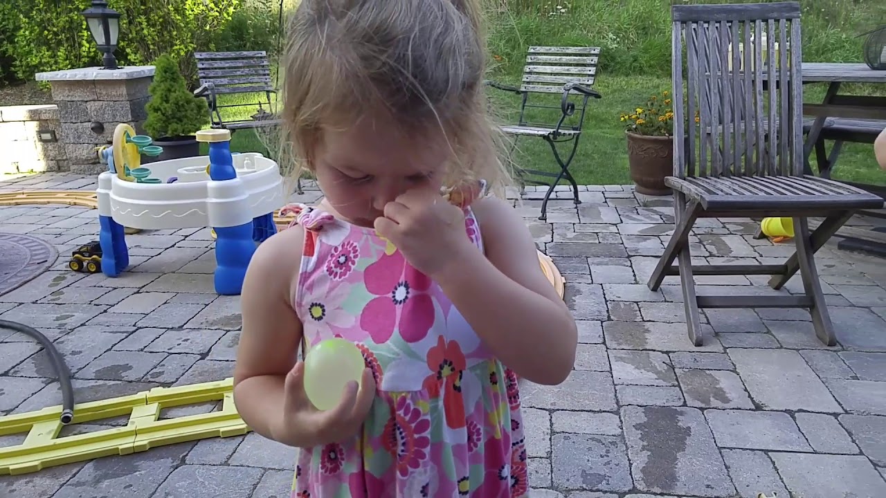 Annabelle water balloons - YouTube