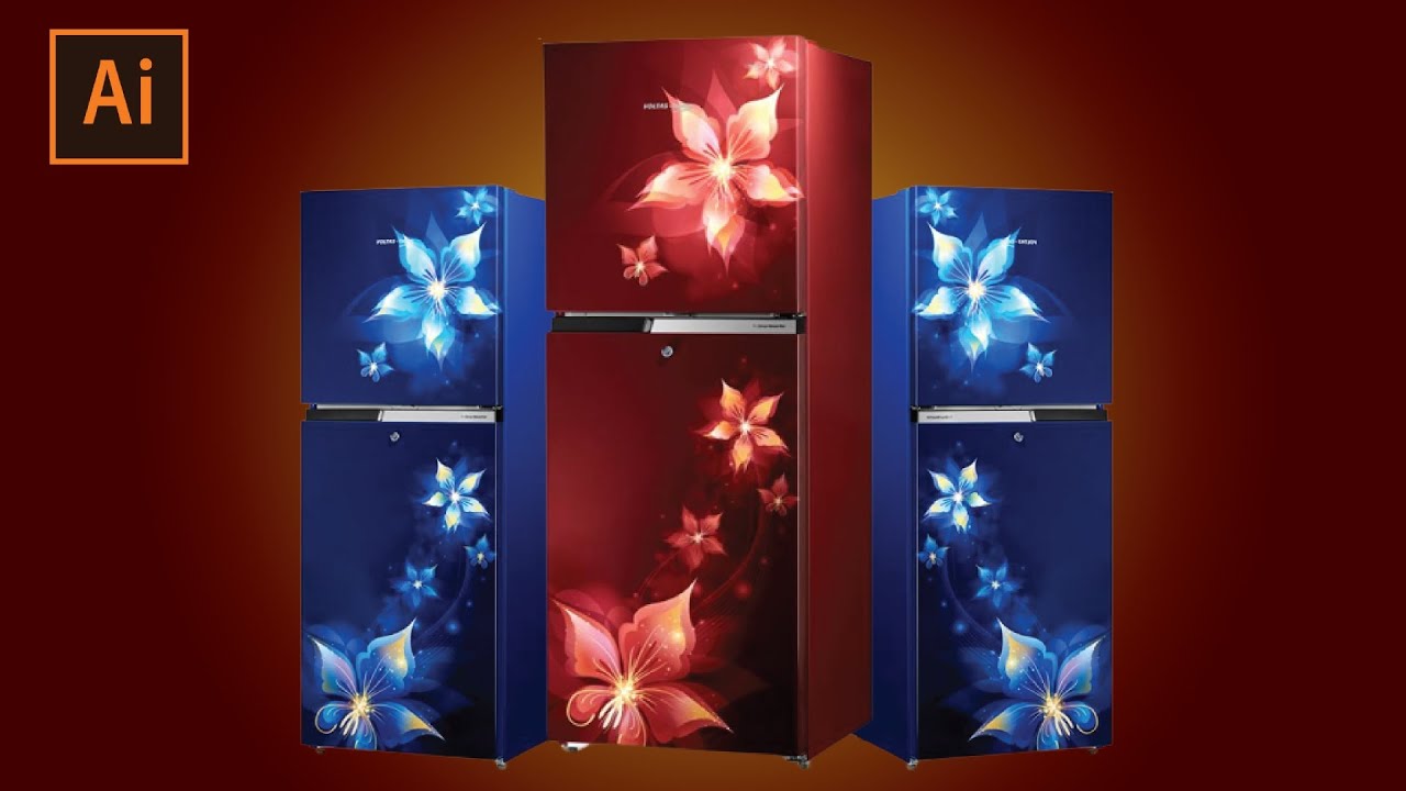 How to design perspective Fridge in Adobe Illustrator | fridge design ...