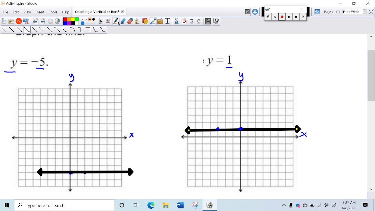 Graphing a Vertical or Horizontal Line - YouTube