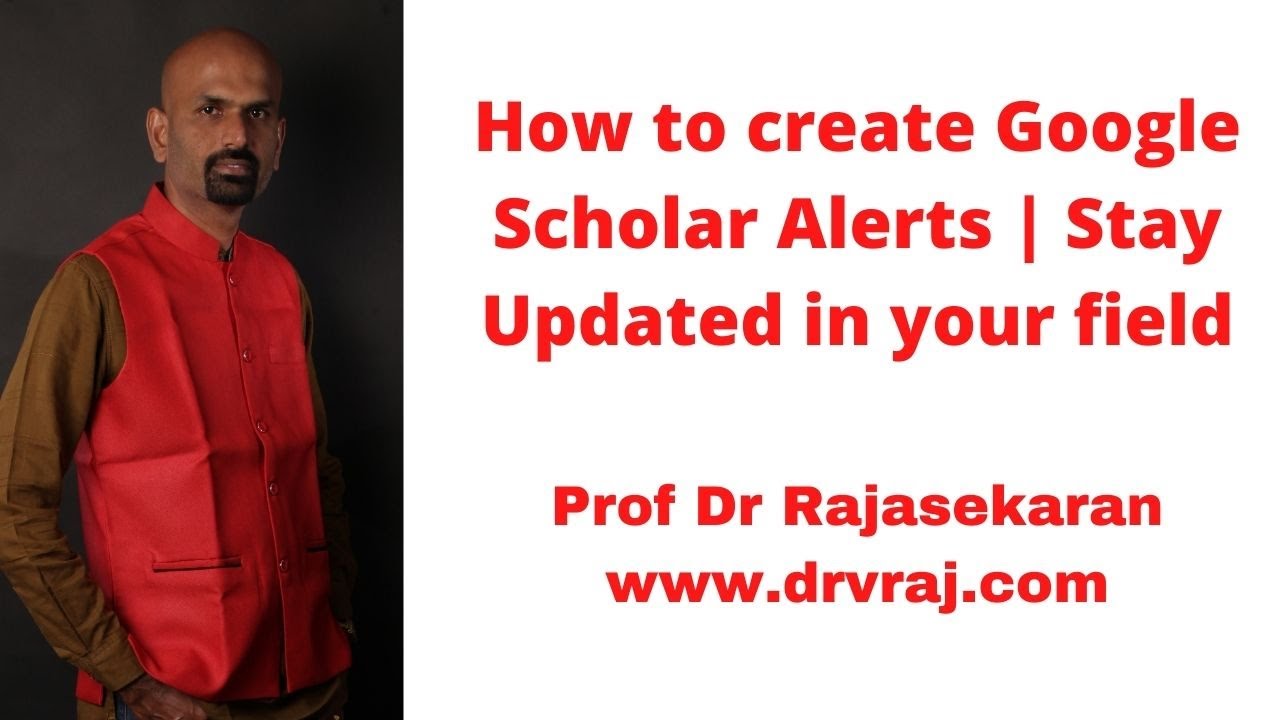 How to create Google Scholar Alerts | Stay updated in your field - YouTube