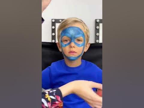 Аквагрим Капитан Америка поэтапно - YouTube