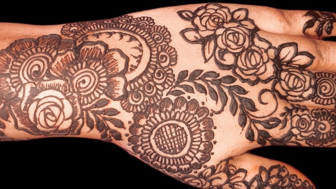 back hand flowers design mehndi | gulf Mehendi - YouTube