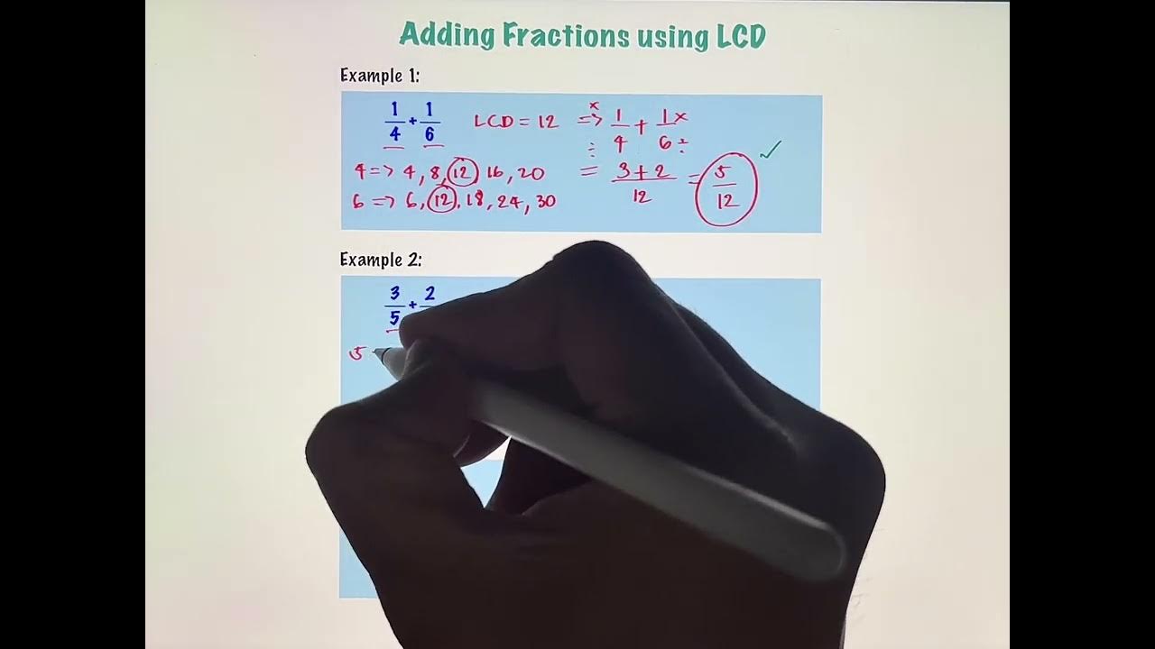 Adding Fractions Using LCD (Least Common Denominator) - YouTube