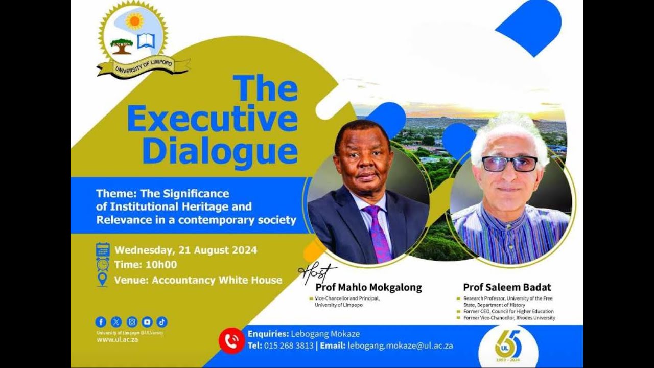 The Executive Dialogue hosted by Prof Mahlo Mokgalong | Guest Prof ...