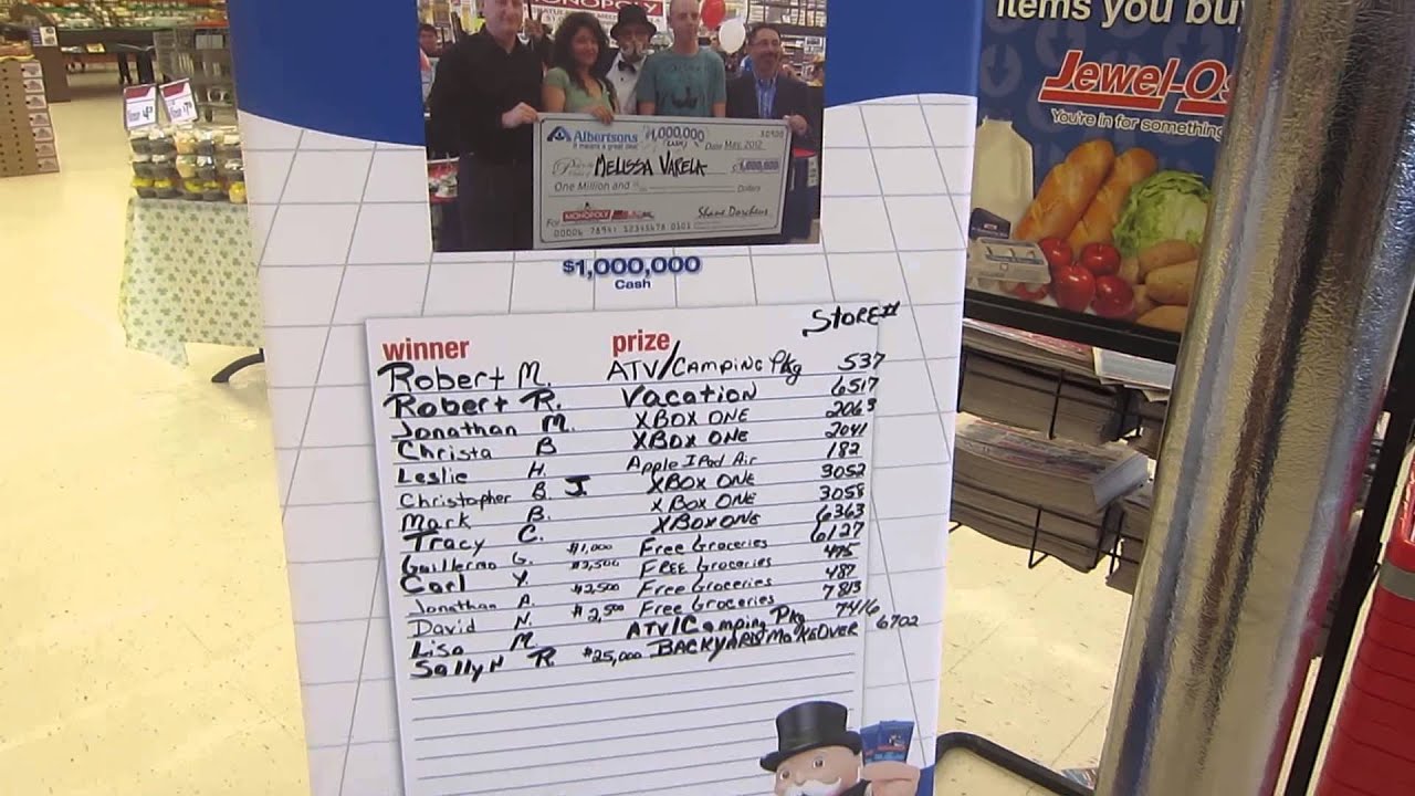 Recent 2014 Albertsons Monopoly Winners! - YouTube