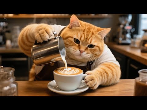 Cutest FAT Ginger Cat & CHUBBY Kitten EVER!  Japanese Streets to Starbucks Barista