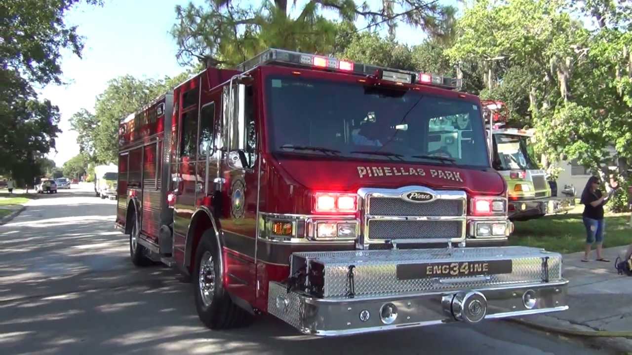 NEWEST PINELLAS PARK FIRE RESCUE ENGINE 34 MADE BY PIERCE LOTS OF LED ...