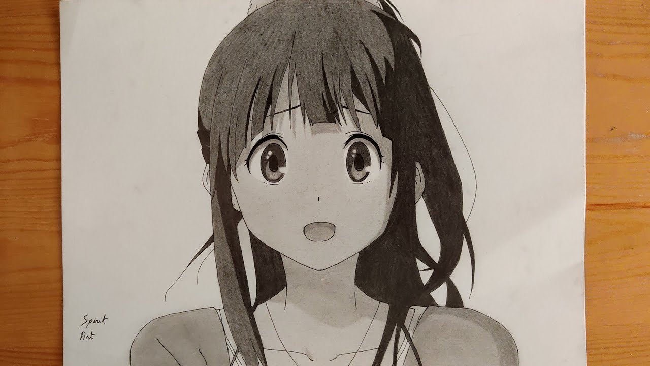 Drawing Eru Chitanda from Hyouka - YouTube